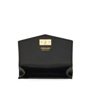 FERRAGAMO Gancini Flip-lock Wrist Strap Foldover Card Holder
