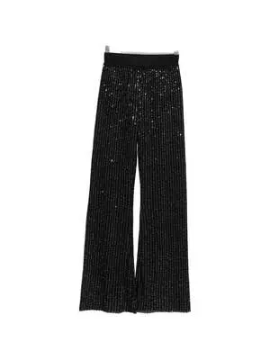 Missoni Black Sequin Embellished Flared Leg Trousers - Multicolor
