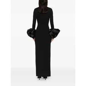 Solace London V-neck Midi Dress With Ruffled Cuffs