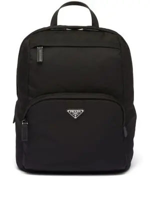 Prada Re-nylon And Saffiano Leather Backpack - Black