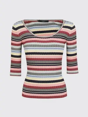 Max Mara Striped Ribbed Knit Sweater - Multicolor
