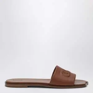 Chloé Leather Mules With Embroidered Logo