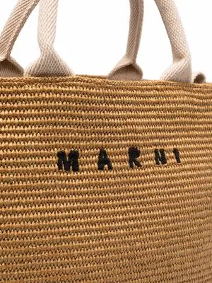 Marni Raffia-effect Tote Bag - Brown