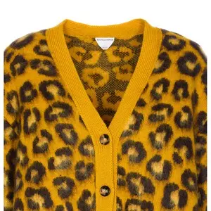 Bottega Veneta Animal Print V-neck Cardigan