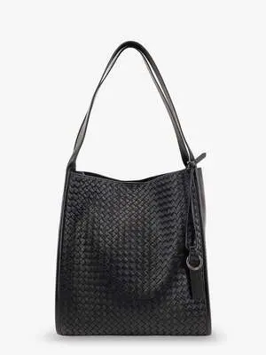 Bottega Veneta Woven Leather Shoulder Bag - Black