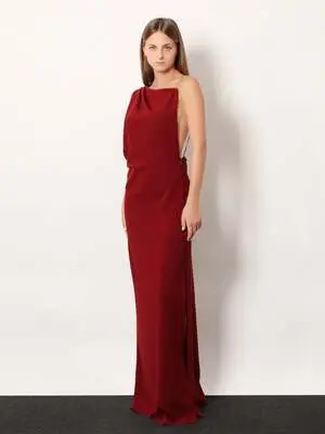 Max Mara Asymmetrical Jewel Detail Maxi Dress - Multicolor