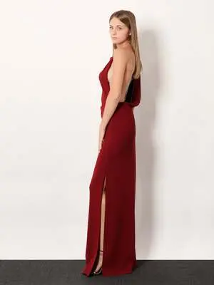 Max Mara Asymmetrical Jewel Detail Maxi Dress - Multicolor