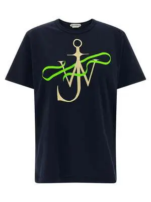 JW Anderson Ribbon Anchor Embroidered Cotton T-shirt - Black