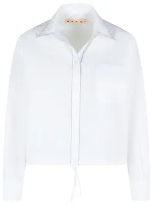 Marni Cotton Poplin Shirt With Contrasting Stitching - White