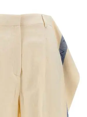 JW Anderson Paneled Wide Leg Linen Blend Trousers