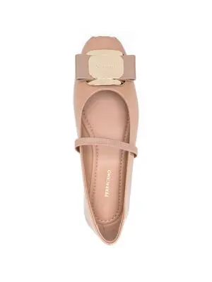 FERRAGAMO Vara Leather Ballerina Flats - Multicolor