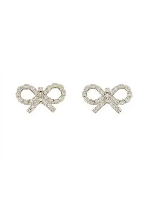SELF-PORTRAIT Micro Bow Earrings - Silver