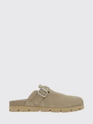 Prada Suede Buckled Clogs