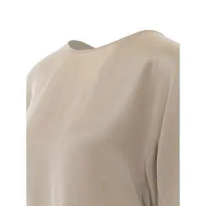 Max Mara Silk Shirt With Knot Detailing - Gray
