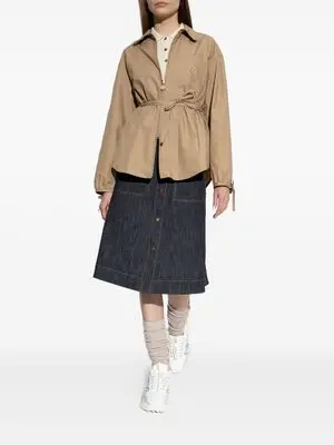 Moncler Cotton Zipped Shirt With Tie Waist