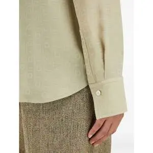 FERRAGAMO Silk Monogram Button-up Shirt