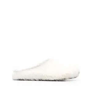Marni MARNI White Calf Hair Slip-On Slippers White