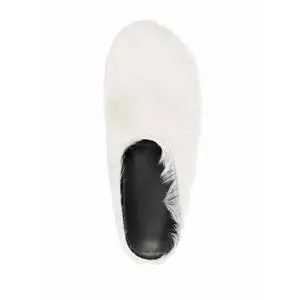 Marni Calf Hair Slip-on Slippers - White