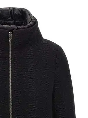 Herno Lamé Thread And Wool Coat