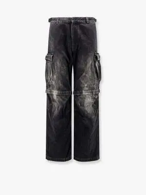 Balenciaga Cargo Denim Trousers - Black
