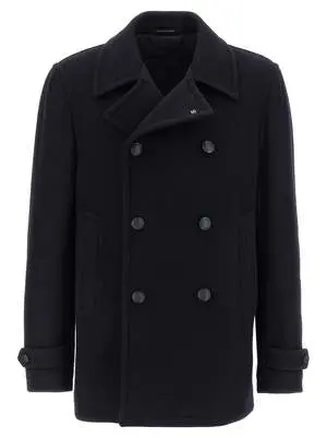 Tagliatore Monaco Double-breasted Wool Coat - Blue