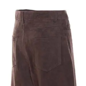 Max Mara Wide Leg Suede Trousers - Brown