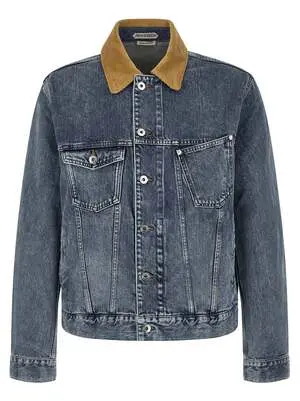 JW Anderson Denim Jacket With Corduroy Collar - Blue