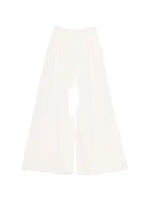 Max Mara Beige Virgin Wool Wide Leg Trousers - Multicolor