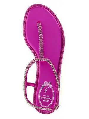 Rene Caovilla Diana Embellished Flat Sandals - Pink