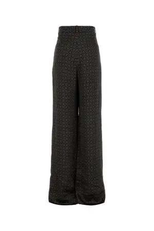 Saint Laurent Printed Satin Wide-leg Pants