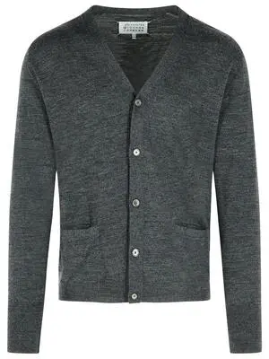 MAISON MARGIELA Wool Blend V-neck Cardigan - Gray
