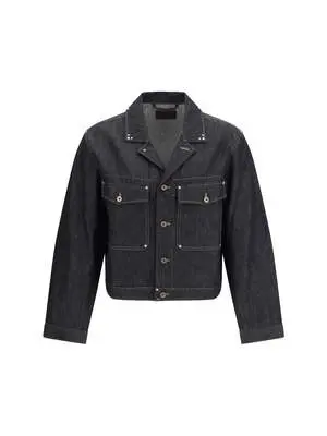 LEMAIRE Studded Denim Trucker Jacket - Black