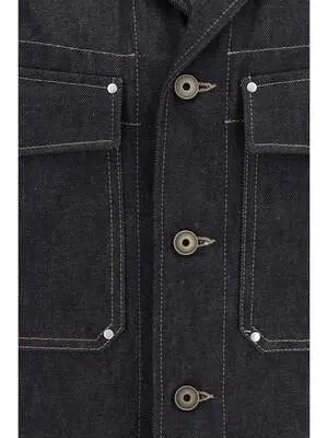 LEMAIRE Studded Denim Trucker Jacket - Black
