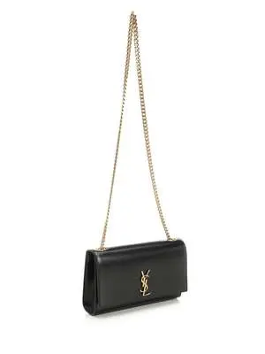 Saint Laurent Small Kate Bag In Grain De Poudre Leather - Black
