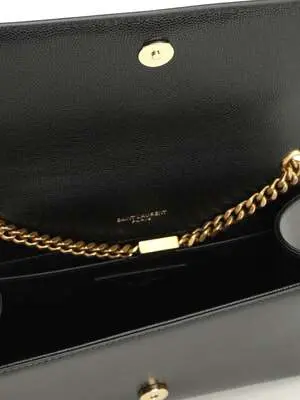 Saint Laurent Small Kate Bag In Grain De Poudre Leather - Black