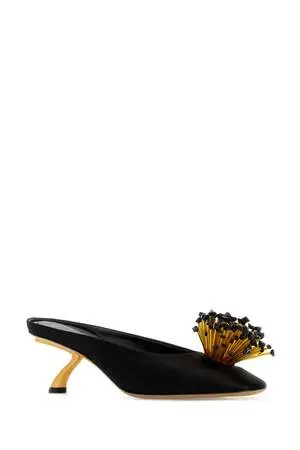 FERRAGAMO Safi" Embellished Satin Mules - Black