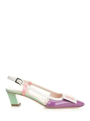 ROGER VIVIER Belle Vivier Patent Calfskin Slingback Pumps - Multicolor