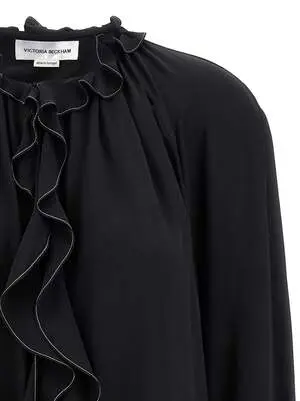 Victoria Beckham Ruffle Blouse - Black