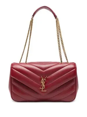 Saint Laurent Loulou Medium Bag In Matelassé Lambskin - Red