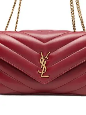 Saint Laurent Loulou Medium Bag In Matelassé Lambskin - Red