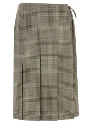 Marni Clement" Pleated Wool Blend Skirt - Gray