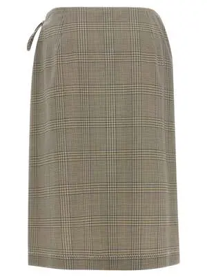Marni Clement" Pleated Wool Blend Skirt - Gray