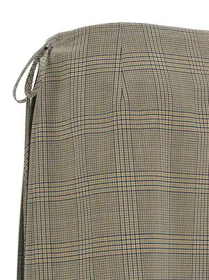 Marni Clement" Pleated Wool Blend Skirt - Gray