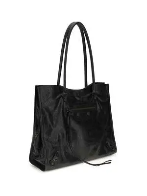 Balenciaga Le City Tote Bag In Lambskin - Black