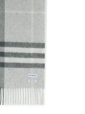 Burberry Mu Giant' Grey Cashmere Scarf - Gray