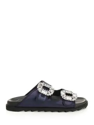 ROGER VIVIER Slidy Viv' Mule With Crystal Buckles