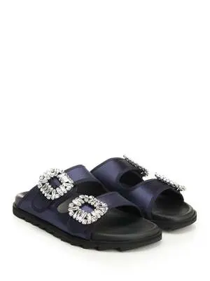 ROGER VIVIER Slidy Viv' Mule With Crystal Buckles