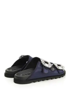 ROGER VIVIER Slidy Viv' Mule With Crystal Buckles