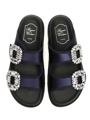 ROGER VIVIER Slidy Viv' Mule With Crystal Buckles