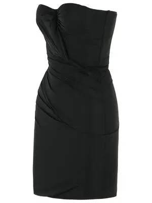Blumarine Stretch Nylon Dress With Ruching And Draping - Black